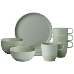 Geschirr-Set Mepal "Fr&uuml;hst&uuml;cks-Set Silueta 12er Set", gr&uuml;n (nordic sage), 12, Kunststoff, Geschirr-Sets, Geschirr-Set, Sp&uuml;lmaschinengeeignet, Mikrowellengeeignet, Gefrierfachgeeignet, Dampfgarergeeignet, max. 150 &iquest;C