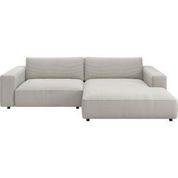 Ecksofa Musterring "MR LUCIA, Charakterstarker Lounge-Komfort von Musterring", light, grau, B:296cm H:81cm T:190cm, 88% Polyester, 12% Polyacryl, Sofas, Ecksofa, XXL-Longchair, erstklassige Kammerkissen & zeitloser Look