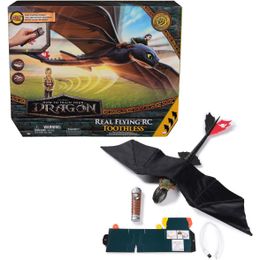 RC-Figur Spin Master "Dragons Movie - Fliegender Drache Ohnezahn", schwarz (bunt), Fernlenkfahrzeuge, Kinder, Kunststoff, mit Fernbedienung