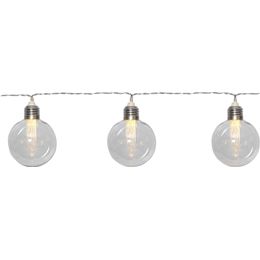 LED-Lichterkette "Chania", transparent, Dioden 8 Stk. Flammen 8 Stk., Kabell&auml;nge 2m x Gesamtl&auml;nge 2,45m, Parforce Traditional Hunting, Lichterketten, &Oslash; 8 cm, ca. 2,45 m + 2 m Zuleitung, klar, Kunststoff, Akku, outdoor