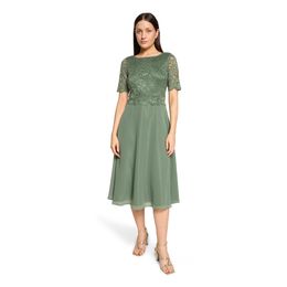 Cocktailkleid Vera Mont "Damen mit Spitze", Damen, Gr. 46, Normalgr&ouml;&szlig;en, gr&uuml;n (pale peridot), Obermaterial: 100% Polyester. Futter: 100% Polyester, ausgestellt kurz, Rundhals, Kleider, Spitze