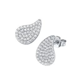 Paar Ohrstecker "Tropfenform, mit wei&szlig;en Zirkonia, Silber 925", silber, Giorgio Martello MILANO, Ohrringe, Damen, Silber 925 (Sterlingsilber)