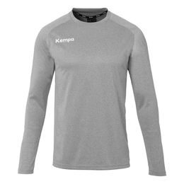 Langarmshirt Kempa "Langarmshirt Performance Kids", M&auml;dchen, Gr. 152, grau (schwarz grau melange), Obermaterial: 100% Polyester Pol. recyc.., Shirts Langarmshirt