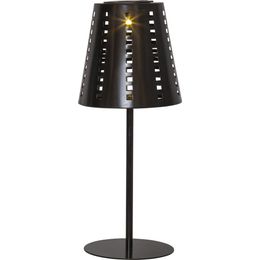 LED Solarleuchte "Solarlampe Sola", schwarz, B:15cm H:35cm L:15cm T:15cm &Oslash;:15cm, Parforce Traditional Hunting, Leuchten, Solar-Tischlampe, dekoratives Ausstanzungsmuster, D&auml;mmerungssensor