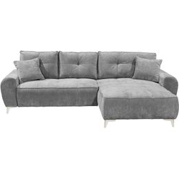 Ecksofa ED EXCITING DESIGN, grau (titan), B:284cm H:48cm T:191cm, 100% Polyester, Sofas, Ecksofa