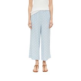 Stoffhose s.Oliver, Damen, Gr. 36, N-Gr, coastal blau aop, Web, Obermaterial: 100% Viskose, gemustert, normal lang, Hosen Stoffhose, Sommerhose mit Allover-Muster