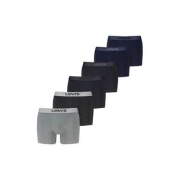 Levi's Boxershorts LEVI'S "Boxershort WB Boxer Brief 6P ECOM 6er Pack", Herren, Gr. L, bunt (schwarz, grau, dunkelblau), Obermaterial: 95% Baumwolle CO. 5% Elasthan EL., Unterhosen