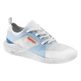 Hallenschuh Kempa "Hallen-Sport-Schuhe Kourtfly", M&auml;dchen, Gr. 6,5, wei&szlig; (wei&szlig;, blau), Obermaterial: 100% Textilmaterial TEXMAT., Schuhe Hallenschuh