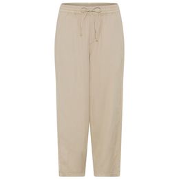 Stoffhose MAC "BAY 2.3 relaxed", Damen, Gr. 34, N-Gr, ivory ppt, Web, Obermaterial: 58% Lyocell, 23% Leinen, 19% Baumwolle, unifarben, lang, Hosen Stoffhose, mit elastischem Bund und Bindeband