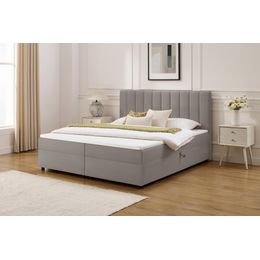Boxbett OTTO HOME "Haileyy inkl. Bettkasten und Topper, Liegefl&auml;che 180x200cm", grau, B:182cm L:210cm, Komplettbetten, erh&auml;ltlich in der Gr&ouml;&szlig;e 180x200 cm, inkl. Aufbauvideo