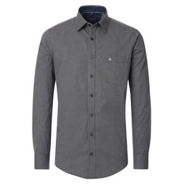 Langarmhemd Casamoda "Casamoda Freizeithemd Print", Herren, Gr. L, Normalgr&ouml;&szlig;en, blau (gr&uuml;nblau), 100% Baumwolle, bedruckt, l&auml;ssig geschnitten, Hemden