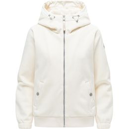 Fleecejacke Ragwear "Cousy Short Bonded", Damen, Gr. S (36), wei&szlig; (ecru), Obermaterial: 91% Polyester, 9% Elasthan, Innenfutter: 94% Polyester, 6% Elasthan, gerade h&uuml;ftbedeckend, hoch geschlossener Ausschnitt, &Auml;rmel ohne &Auml;rmelschlitz elastischer Bund mit innenliegendem Gummizug, Jacken Fleecejacke, &Uuml;bergangsjacke mit kuscheligem Teddyfell-Innenfutter