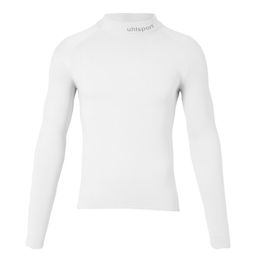 Kompressionsshirt Uhlsport "Baselayer Turtle Neck Performance Pro Kids", M&auml;dchen, Gr. 128, wei&szlig;, Obermaterial: 66% Polyamid Polyam.recyc. 29% Polyamid PA. 5% Elasthan EL., Shirts
