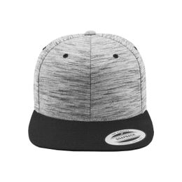 Flex Cap Flexfit "Flexfit Unisex Stripes Melange Crown Snapback", Gr. onesize, schwarz, grau, 74% Polyester, 22% Viskose, 4% Elasthan, gestreift, Caps