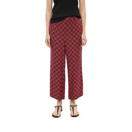 Stoffhose s.Oliver, Damen, Gr. 38, N-Gr, schwarz pomegranate aop, Web, Obermaterial: 100% Viskose, gemustert, normal lang, Hosen Stoffhose, Sommerhose mit Allover-Muster