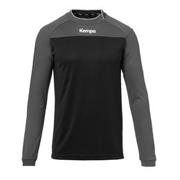 Langarmshirt Kempa "Longsleeve PRIME LANGARMSHIRT Kids", M&auml;dchen, Gr. 152, schwarz (schwarz, anthra), Obermaterial: 100% Polyester PES., Shirts Langarmshirt