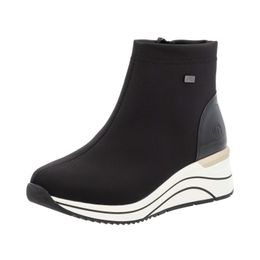 Keilsneaker Remonte, Damen, Gr. 36, schwarz, Lacklederimitat, Textil, unifarben, Schuhe, Plateauboots, High Top Stiefelette mit wasserabweisender TEX-Membran