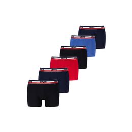 Levi's Boxershorts LEVI'S "Boxershort Repeat SPW Logo Boxer Brief 6P ECOM 6er Pack", Herren, Gr. M, bunt (schwarz, rot, blau), Obermaterial: 95% Baumwolle CO. 5% Elasthan EL., Unterhosen