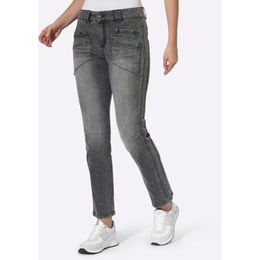Bequeme Jeans Heine, Damen, Gr. 36, Normalgr&ouml;&szlig;en, grau denim, 99% Baumwolle, 1% Elasthan, unifarben, lang, Jeans