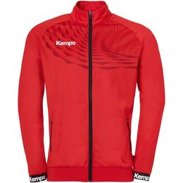 Trainingsjacke Kempa "Trainingsjacke WAVE 26 POLY JACKE Kids", M&auml;dchen, Gr. 116, rot (rot, chilirot), Obermaterial: 100% Polyester Pol. recyc.., Jacken Trainingsjacke
