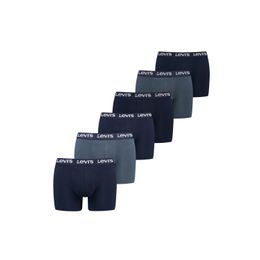 Levi's Boxershorts LEVI'S "Boxershort Repeat Logo Boxer Brief 6P ECOM 6er Pack", Herren, Gr. L, blau, Obermaterial: 95% Baumwolle CO. 5% Elasthan EL., Unterhosen