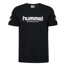 T-Shirt Hummel "HMLLEGACY 2.0 T-SHIRT S/S", Jungen, Gr. S, schwarz, Obermaterial: 100% Baumwolle, Rundhals, Shirts T-Shirt, kurze &Auml;rmel, f&uuml;r sportliche Aktivit&auml;ten, aus Baumwolle