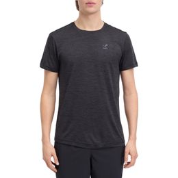 T-Shirt Energetics "HE.-T-SHIRT TELLY II SHORT SLEEVE M", Herren, Gr. XL, melange, schwarz, Jersey, Obermaterial: 100% Polyester, meliert, unifarben, Basic h&uuml;ftbedeckend, Rundhals, Shirts T-Shirt, Basic-Passform, Kurzarm, f&uuml;r sportliche Aktivit&auml;ten
