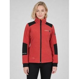 Fleecejacke DEPROC Active "Funktionsjacke Canada Women", Damen, Gr. 36/38 (M), rot, Fleece, 96% Polyester. 4% Elasthan, tailliert h&uuml;ftbedeckend, mit Daumenl&ouml;chern,mit Schneefang,mit verstellbarem Klettverschluss, Jacken Fleecejacke
