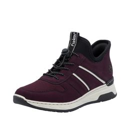 Slip-On Sneaker Rieker "Ready2GO", Damen, Gr. 37, lila (brombeere, schwarz), Nubuklederimitat, Textil, Schuhe, Schlupfschuh, Halbschuh, Freizeitsneaker mit MemoSoft-Innensohle