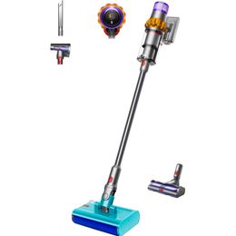 Dyson Nass-Trocken-Akkusauger "Dyson V15s Detect Submarine&trade;", nickel, satin gelb, B:26cm H:126cm T:25cm, Akkusauger, Bis zu 60 Minuten Laufzeit inkl. austauschbarem Akku