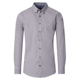 Langarmhemd Casamoda "Casamoda Freizeithemd Print", Herren, Gr. M, Normalgr&ouml;&szlig;en, blau, 100% Baumwolle, bedruckt, l&auml;ssig geschnitten, Hemden