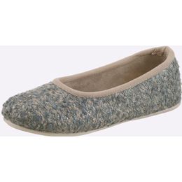 Hausschuh, Damen, Gr. 41, grau (dunkelblau), Schuhe Hausschuh