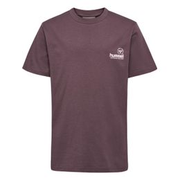 T-Shirt Hummel "HMLJR REG GRAPHIC T-SHIRT S/S", M&auml;dchen, Gr. 122/128, schwarz plum, Obermaterial: 100% Baumwolle, normal normal, Rundhals, Shirts T-Shirt, normale Passform, f&uuml;r Kinder und Jugendliche, aus Baumwolle
