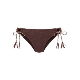 Bikini-Hose s.Oliver "Ada", Damen, Gr. 34, N-Gr, kaffee, Recycling-Polyamid, Strukturmuster, Badehosen Bikini-Hose, in gemusterter Strukturware