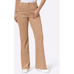 Cordhose Heine, Damen, Gr. 40, Normalgr&ouml;&szlig;en, camel, 98% Baumwolle, 2% Elasthan, unifarben, Hosen Cordhose