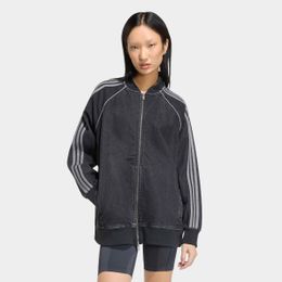 Outdoorjacke adidas originals "SST OS TT D", Damen, Gr. L, schwarz (true schwarz denim), Obermaterial: 100% Baumwolle, Jacken Outdoorjacke
