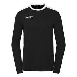 Langarmshirt Kempa "Langarmshirt Emotion 27 Kids", M&auml;dchen, Gr. 152, schwarz (schwarz, wei&szlig;), Obermaterial: 100% Polyester Pol. recyc.., Shirts Langarmshirt