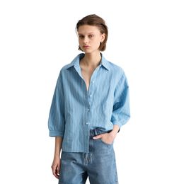 Marc O'Polo Langarmbluse MARC O'POLO DENIM "aus Leinen-Baumwolle-Mix", Damen, Gr. L, light blau, Obermaterial: 56% Leinen, 44% Baumwolle, unifarben, relaxed fit normal, normaler Saum, Blusen