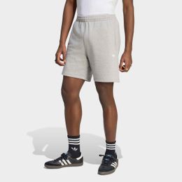 Shorts adidas originals "TREFOIL ESSENTIALS FLEECE", Herren, Gr. L, N-Gr, grau (medium grau heather, normal, gr.), Obermaterial: 100% Baumwolle, Hosen Shorts