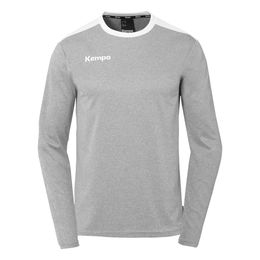 Langarmshirt Kempa "Langarmshirt Emotion 27 Kids", M&auml;dchen, Gr. 164, grau (schwarz grau melange, wei&szlig;), Obermaterial: 100% Polyester Pol. recyc.., Shirts Langarmshirt