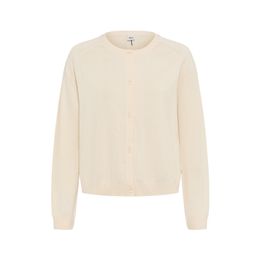 Strickjacke Brax "Style ANN", Damen, Gr. 42, ecru, Strick, 100% Baumwolle, Rundhals, Strickjacken Strickjacke