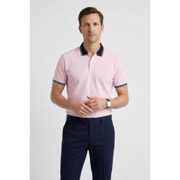 Poloshirt OLYMP "Casual", Herren, Gr. M, rosa (rose), Piqu&eacute;, Obermaterial: 100% Baumwolle, Shirts, farbliche Kontrast-Details