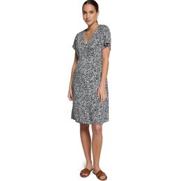 Minikleid Zero "Damen mit Print.", Damen, Gr. 34, Normalgr&ouml;&szlig;en, schwarz-wei&szlig; (dunkelblau, cream), Obermaterial: 100% Viskose, figurbetont kurz, V-Ausschnitt, Kleider Minikleid, Material.