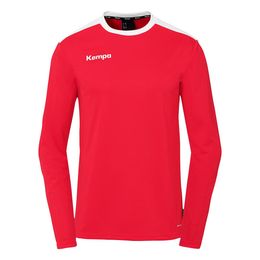 Langarmshirt Kempa "Langarmshirt Emotion 27 Kids", M&auml;dchen, Gr. 164, rot (rot, wei&szlig;), Obermaterial: 100% Polyester Pol. recyc.., Shirts Langarmshirt