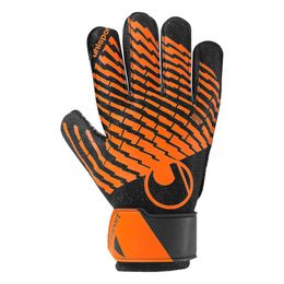 Torwarthandschuhe Uhlsport "Torwarthandschuhe FM Starter Resist+", Herren, Gr. 10, orange (schwarz, fluo orange), Obermaterial: 81% Gummi rubber. 13% Polyester PES. 6% Nylon NY., Handschuhe