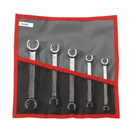 Facom Offene Doppelringschl&uuml;ssel mit Anschlagkante Sechskant-K&ouml;pfe Satz in Tasche, 5-tlg. (43.JE5T)