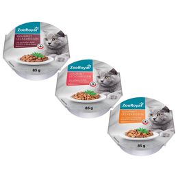 ZooRoyal Gourmet Leckerbissen Mixpaket Katzen-Nassfutter ohne Zuckerzusatz 18x85g