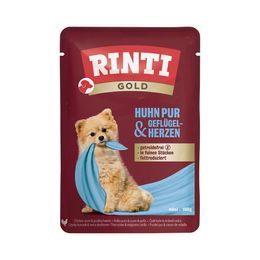 Rinti Gold Huhn und Gefl&uuml;gelherzen Hunde-Nassfutter ohne Soja 10x100g