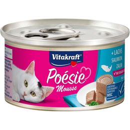 Vitakraft Po&eacute;sie Mousse Lachs Katzen-Nassfutter zuckerfrei 12x85g