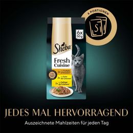 Sheba Fresh Cuisine Taste of Rome Truthahn, Huhn & Gefl&uuml;gel Katzen-Nassfutter ohne k&uuml;nstliche Farb- & Konservierungsstoffe 6x50 g